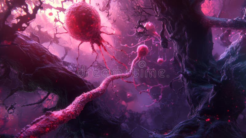 Microscopic Cancer Cells Metastasizing through Tissue Stock ...