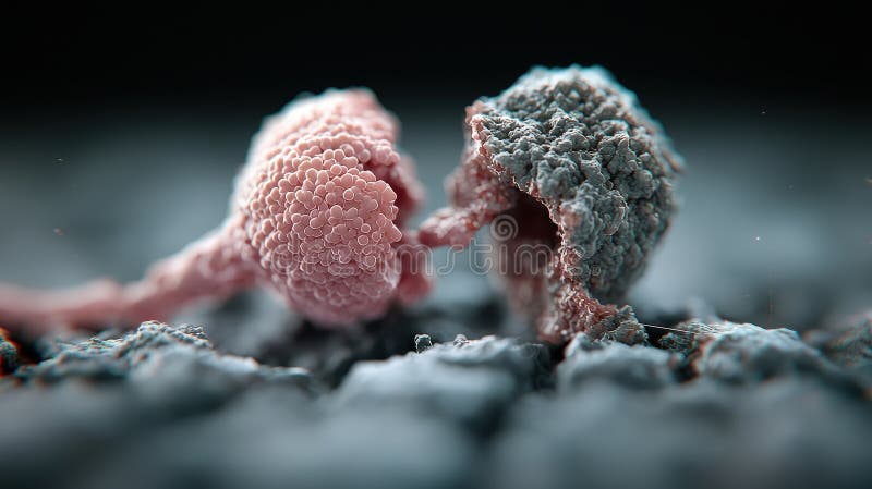 Microscopic Cell Division Cancer Cell Splitting Detailed 3D Render ...