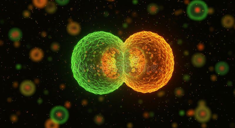 Microscopic Cell Division: Stunning 3D Render of Cytokinesis Stock ...