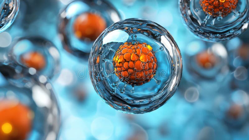 Microscopic Cell Structure, 3D Render Stock Illustration - Illustration ...