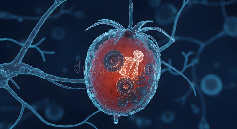 Microscopic Cell Structure with Internal Gear Mechanism: a 3D Rendering ...