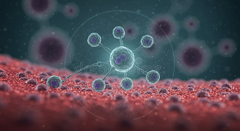 Microscopic Cellular Interaction: a Central Cell Connected To ...