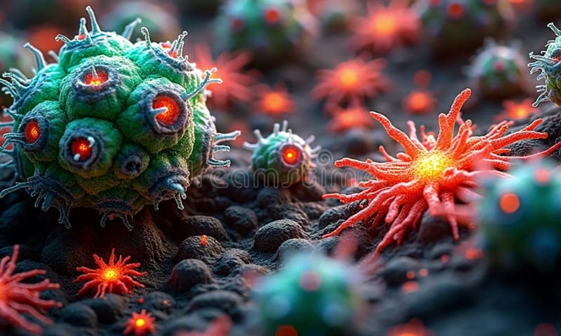 Microscopic Cellular Landscape Stock Footage - Video of illness ...