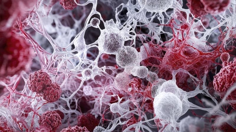 Microscopic Cellular Patterns Abstract Art Science Digital Render Close ...