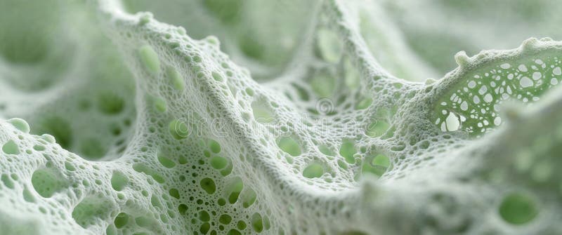 Microscopic Cellular Structure Abstract Greenish White Porous Texture ...