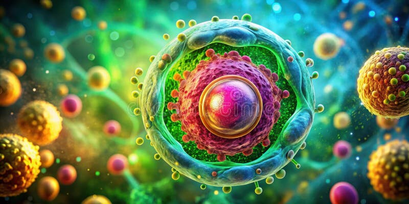 Complex Structure of a Biological Cell Stock Illustration ...