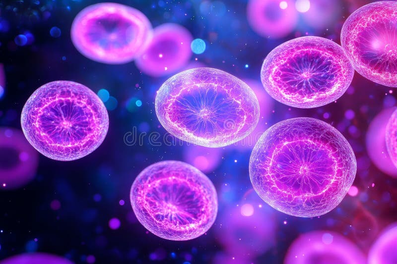 Microscopic Cellular Structures Vibrant of Glowing Cells Ideal for ...