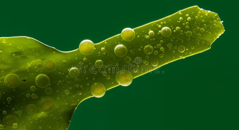 Microscopic Green Algae with Translucent Bubbles Close-up Stock ...