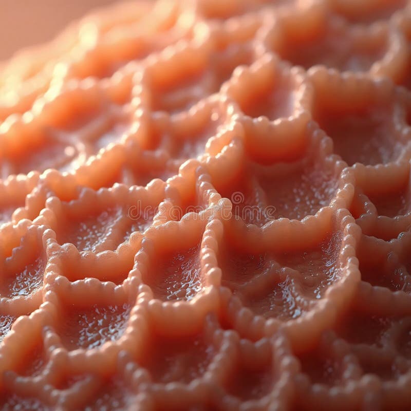 Microscopic Close Up of Intricate Textured Surface Pink Cellular ...