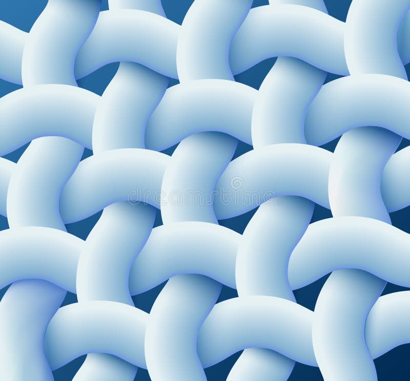 Microscopic Close Up Look at Woven Textile, Vector Illustration on Blue ...