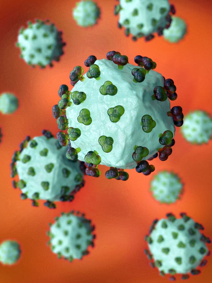 Virus Cells Invading Host Organism Causing Disease, Under Microscope ...