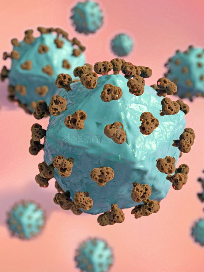 Virus Cells Invading Host Organism Causing Disease, Under Microscope ...