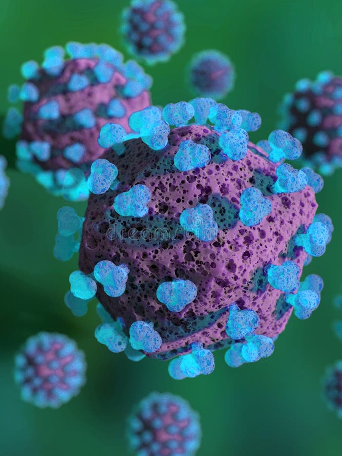 Virus Cells Invading Host Organism Causing Disease, Under Microscope ...