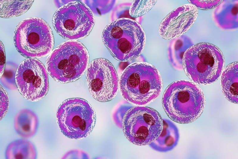 Colorful Human Cells Microscope View Stock Photo - Image of acids ...