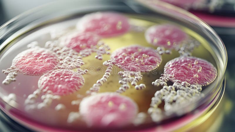 Microscopic Close-Up of Virus Particles, Showing Cellular Structures ...