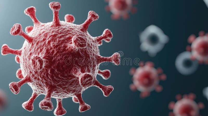 Microscopic Close-up of a Virus, Showcasing Its Intricate Structure and ...