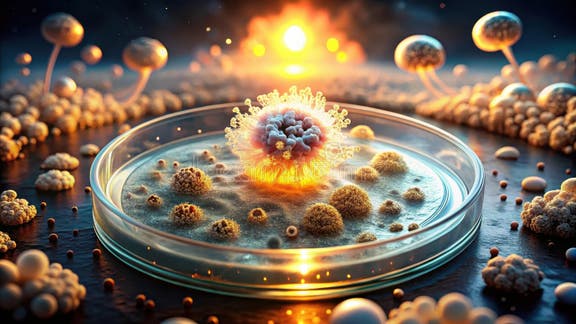 Microscopic Colony Growth in a Petri Dish a Detailed Visual ...