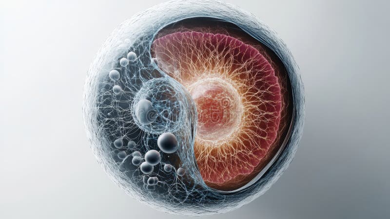 A Microscopic Cross Section Of A Fertilized Egg Showcasing The Intricate Details Of Early Cell