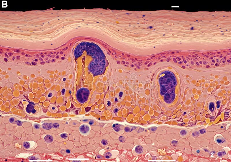 Detailed View of Human Tissue Cells Showcasing Cellular Processes in ...