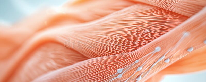 Microscopic Cross-section of Muscle Tissue, Showing Detailed Striations ...