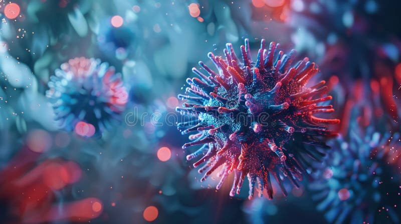 A Microscopic 3D Illustration of a Virus Particle Showcasing Its ...
