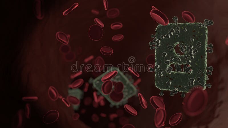 Microscopic 3D Rendering View of Virus Shaped As Symbol of Portrait ...