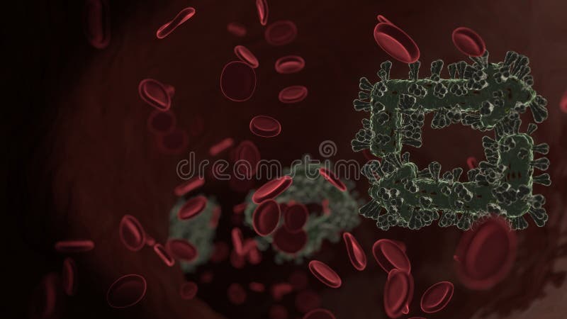 Microscopic 3D Rendering View of Virus Shaped As Symbol of Repeat ...