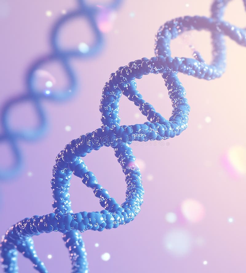 Microscopic DNA Strand Genetic Code Helix Biology Science Background ...