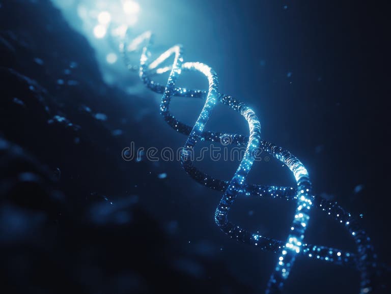 Microscopic DNA Strands stock photo. Image of helix - 363782904