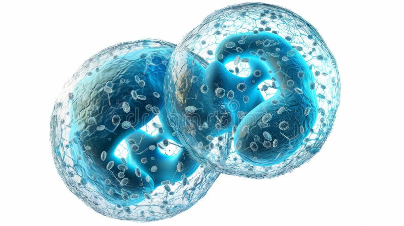 Microscopic Exploration of Bacterial Cell Division Showcasing Intricate ...