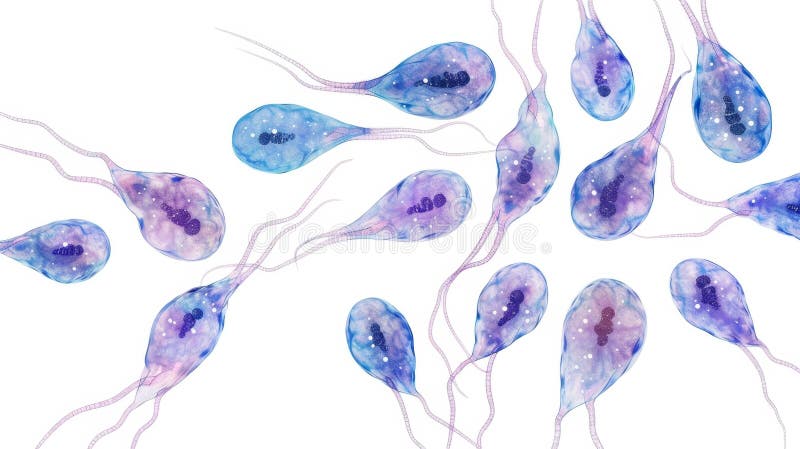 Microscopic Exploration of Flagellate Protozoa Showcasing Diverse Forms ...