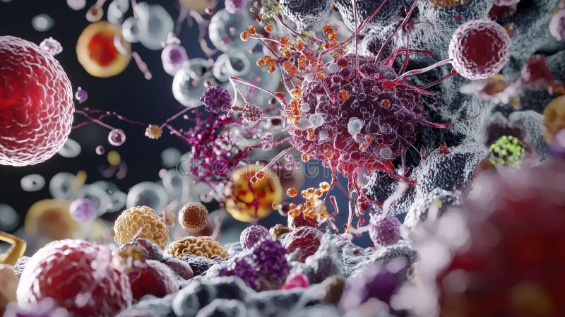 Microscopic Exploration of Human Cells Amidst Intricate Structures in a ...