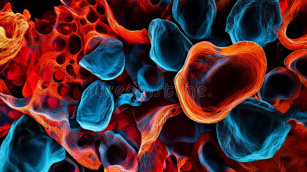 Microscopic Exploration of Red and Blue Cell Clusters Unique Shapes and ...
