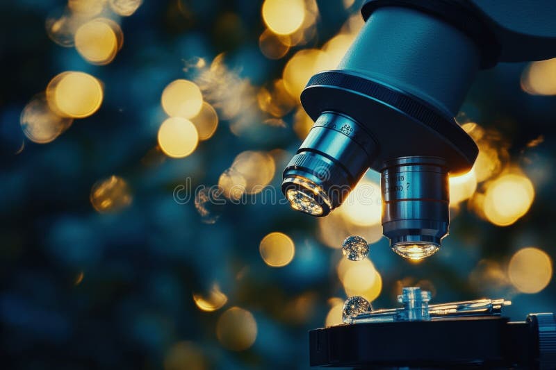 Microscopic Exploration Under Dramatic Lighting with a Close-up of a ...