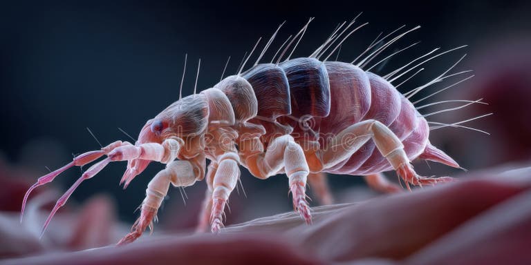 Close-up View of a Microscopic Flea on a Surface Showcasing Its ...