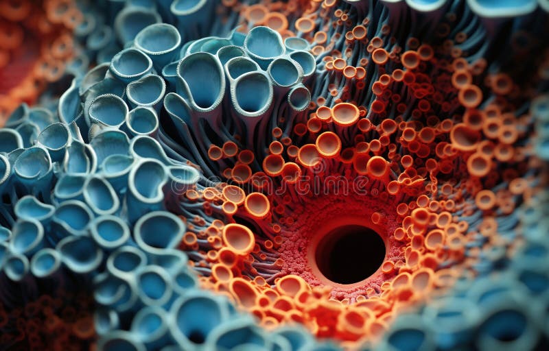 Microscopic Frontier: a Vivid Landscape of Organic Textures Stock ...