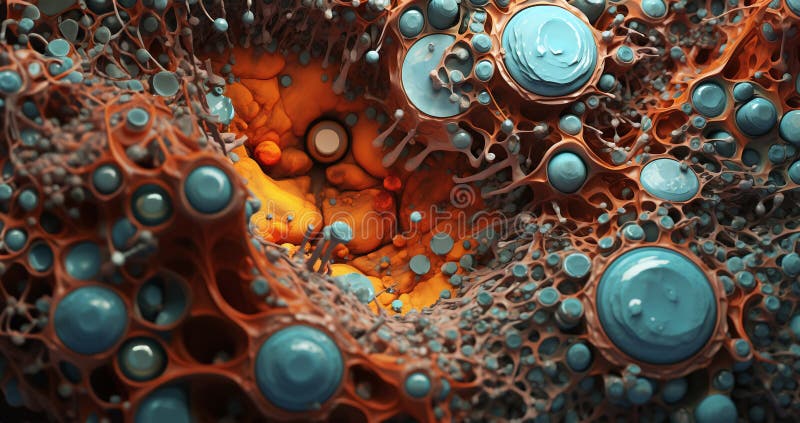 Microscopic Frontier: a Vivid Landscape of Organic Textures Stock ...
