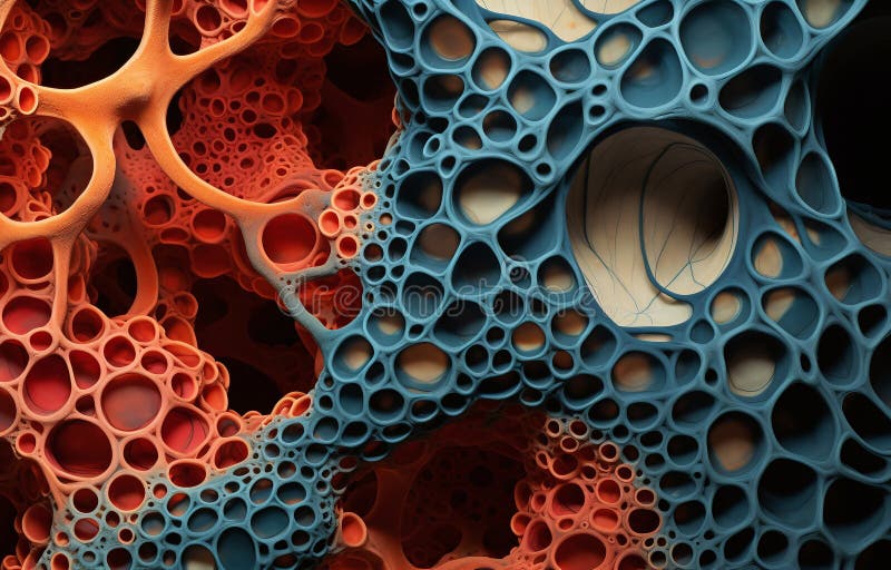Microscopic Frontier: a Vivid Landscape of Organic Textures Stock ...