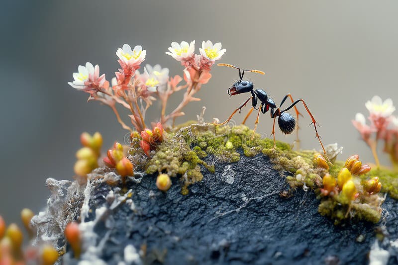 A Microscopic Garden Growing on the Back of an Ant, with Tiny Flowers ...