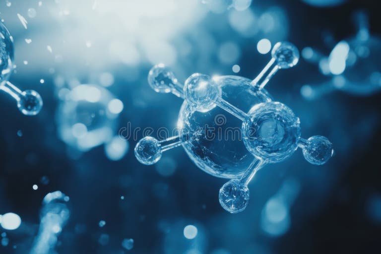 Microscopic Gas Particles Float Freely in the Air, Showcasing Intricate ...