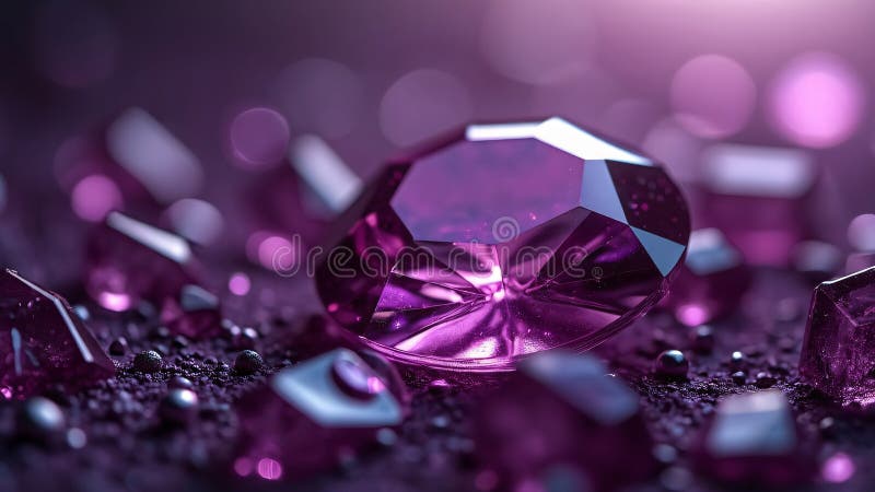 Microscopic Gemstone, Purple Crystal Structure High Quality Image Stock ...