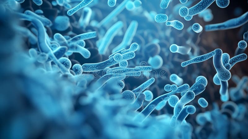 Microscopic Germs Under a Microscope, AI Generated. Stock Image - Image ...