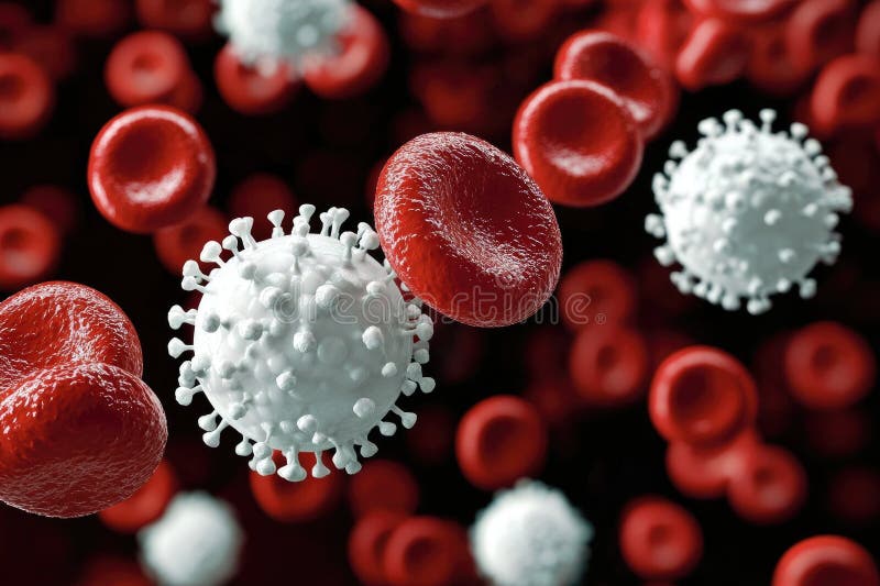 Microscopic Guardians: Leukocytes Magnified Under Microscope, Revealing ...