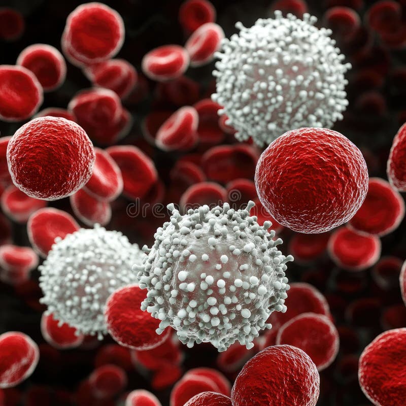 Microscopic Guardians: Leukocytes Magnified Under Microscope, Revealing ...