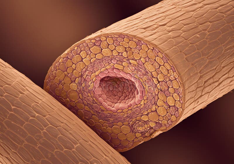 Microscopic Hair Cross Section Image Stock Illustration - Illustration ...