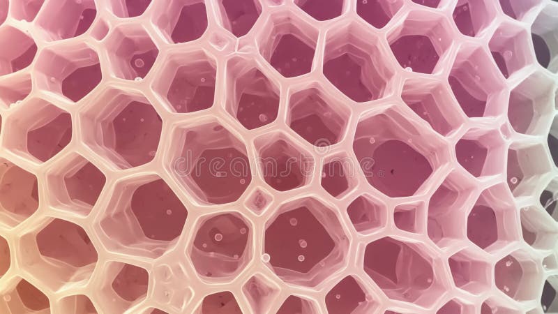 Microscopic Honeycomb Structure Shows Cell Pattern with Abstract Design ...