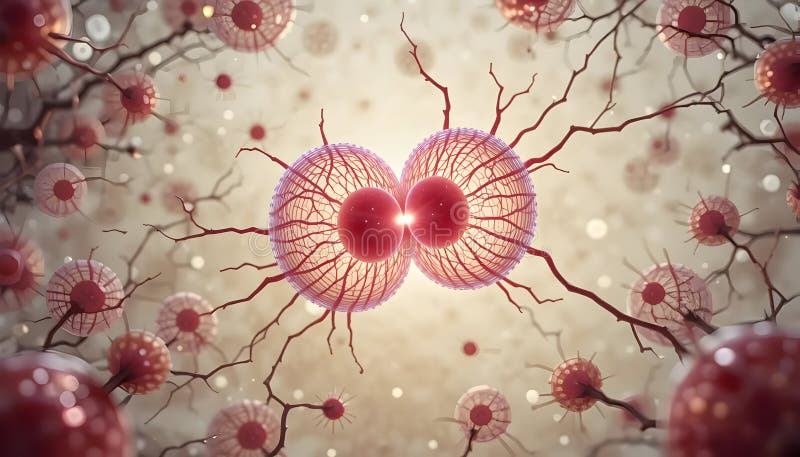 Cell Division: Binary Fission Stock Illustration - Illustration of ...
