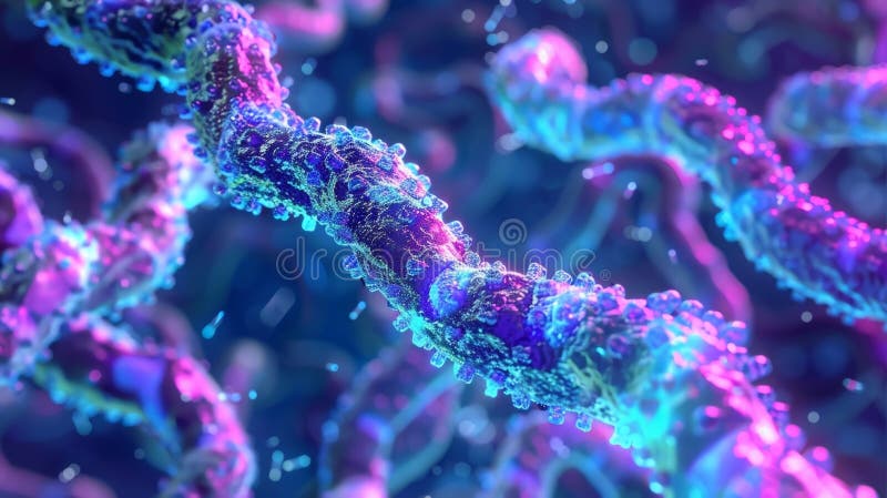 Microscopic Illustration of DNA Coiling into Chromosomes during Cell ...