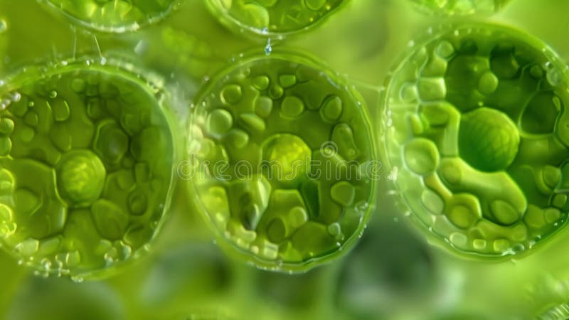 A Microscopic Image of Algae Undergoing Cell Division with Each New ...
