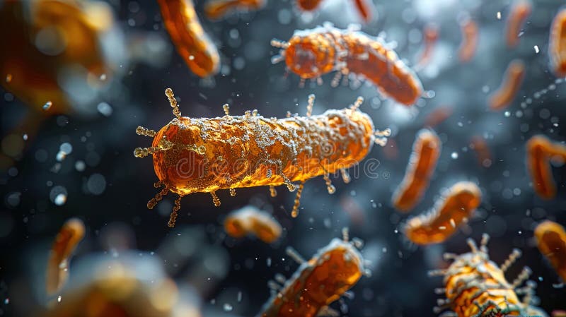 Microscopic Image of Bacteria in a Liquid Environment Stock Image ...